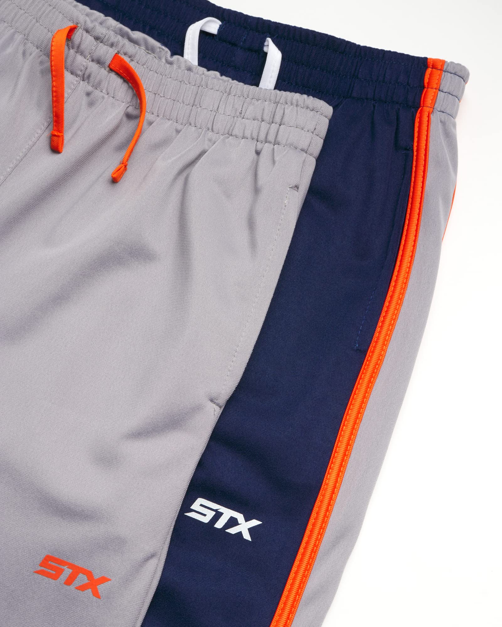 STX Boys' Track Pants - 2 Pack Performance Tricot Sport Jogger Sweatpants (4-16), Size 14/16, Navy/Grey