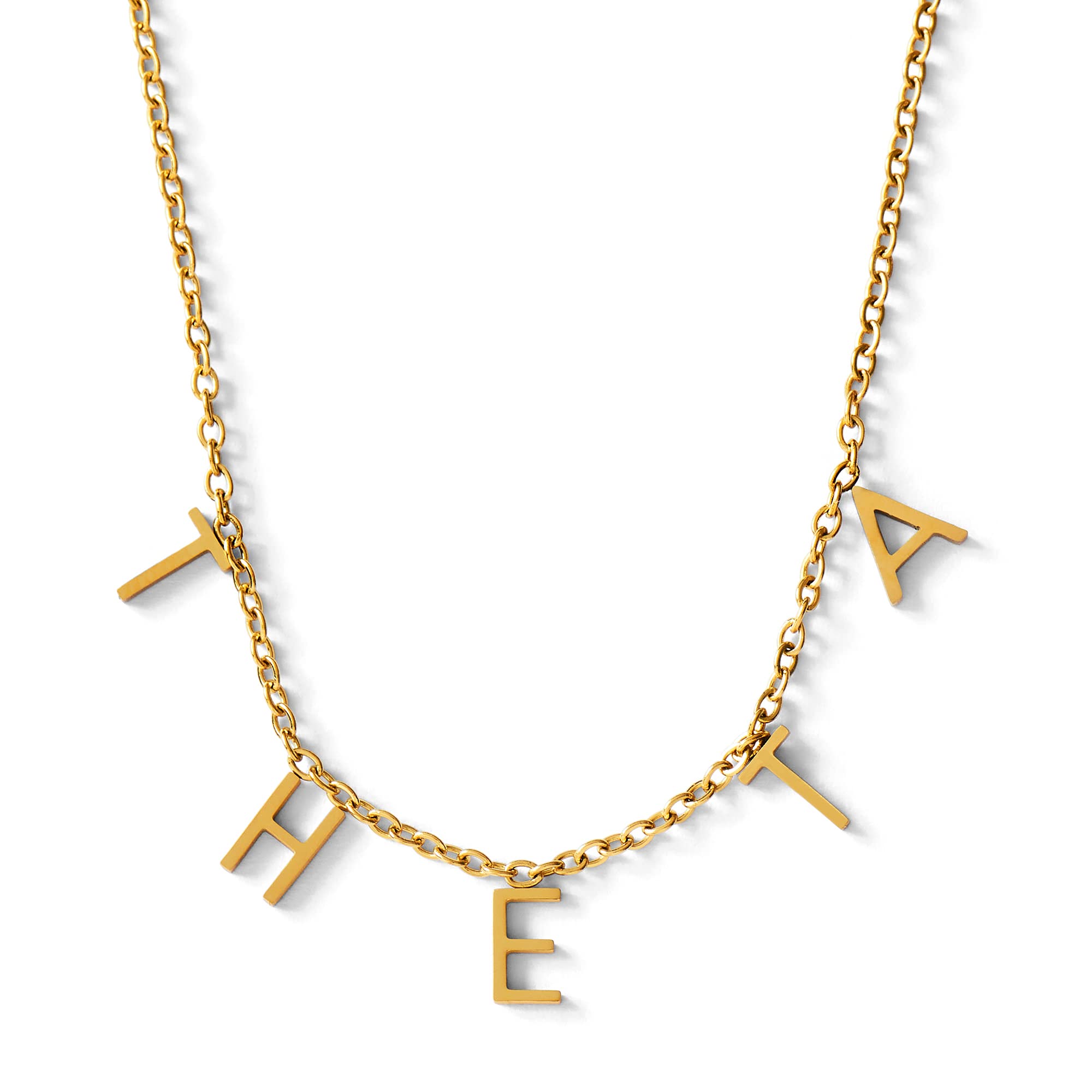 Sorority Shop Kappa Alpha Theta Necklace ā KAT Name Necklace, 18K Gold Plated Sorority Gifts Necklace, Long-Lasting Kappa Alpha Theta Gifts for Women