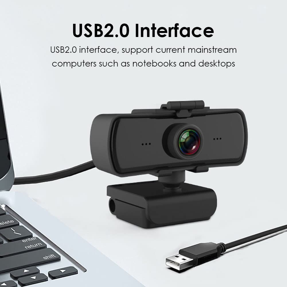 Wisoqu 1080P Business Webcam with Noise Cancelling Microphone, 3.26mm Focal Length 110° Wide Angle Lens HDMI USB PTZ Camera for Video Calls Conference, for Win7/Win8/Win10, for iOS OS/Vista/Linux
