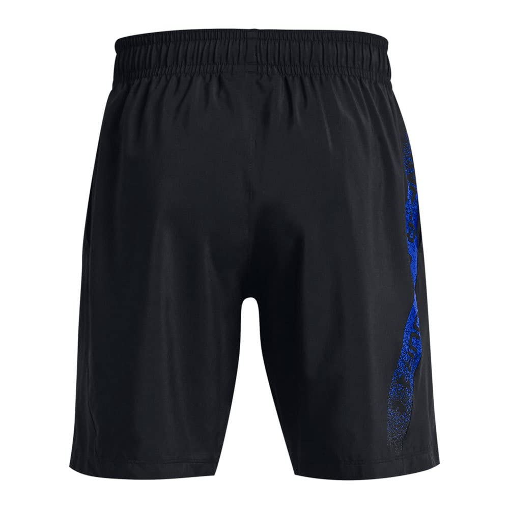 Under Armour Men's Woven Graphic Shorts, (003) Black / / Versa Blue, Large