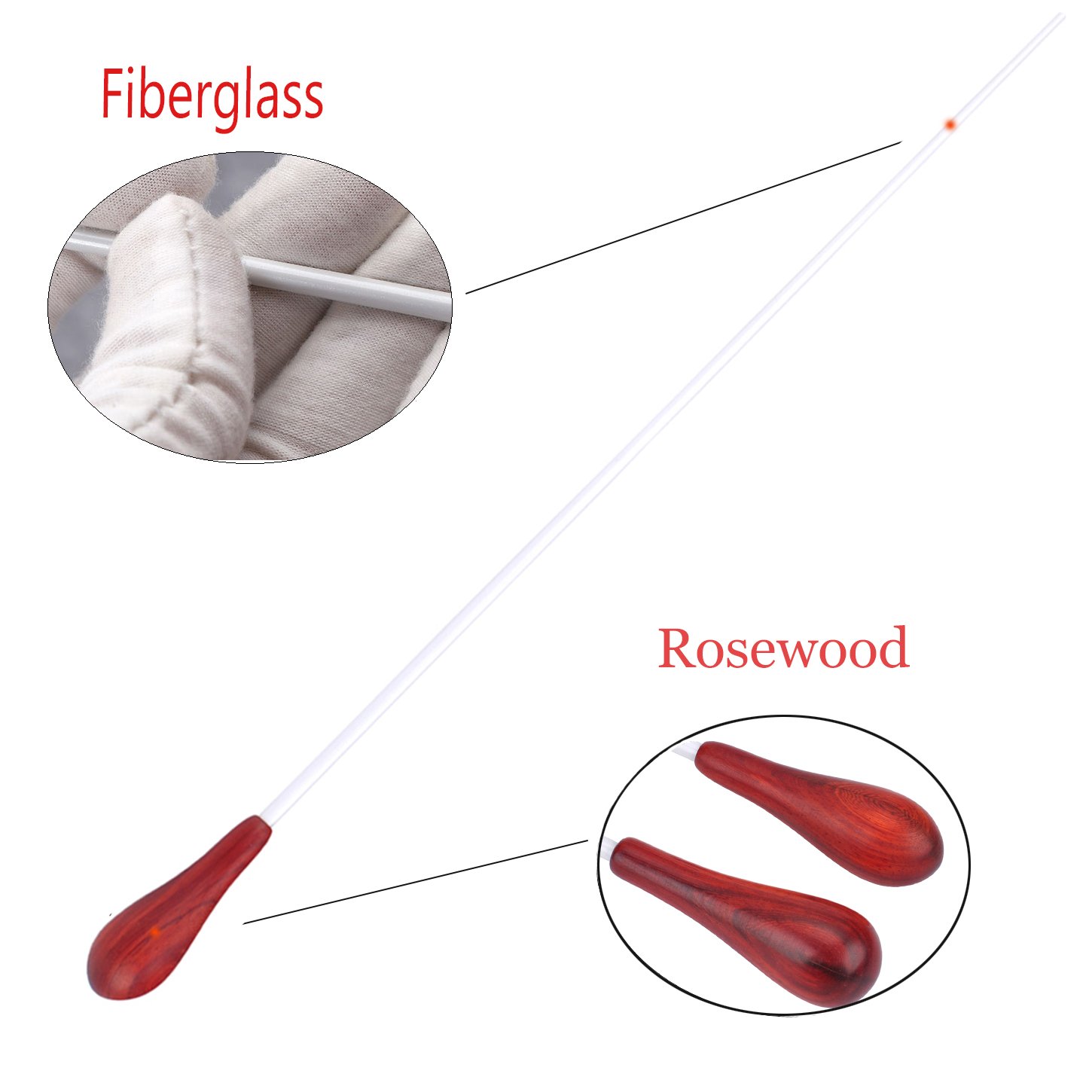 Music Conducting Baton Orchestra Baton Rosewood Handle Baton with Wooden gift box Conducting Baton(Rosewood Baton+Wooden Box)