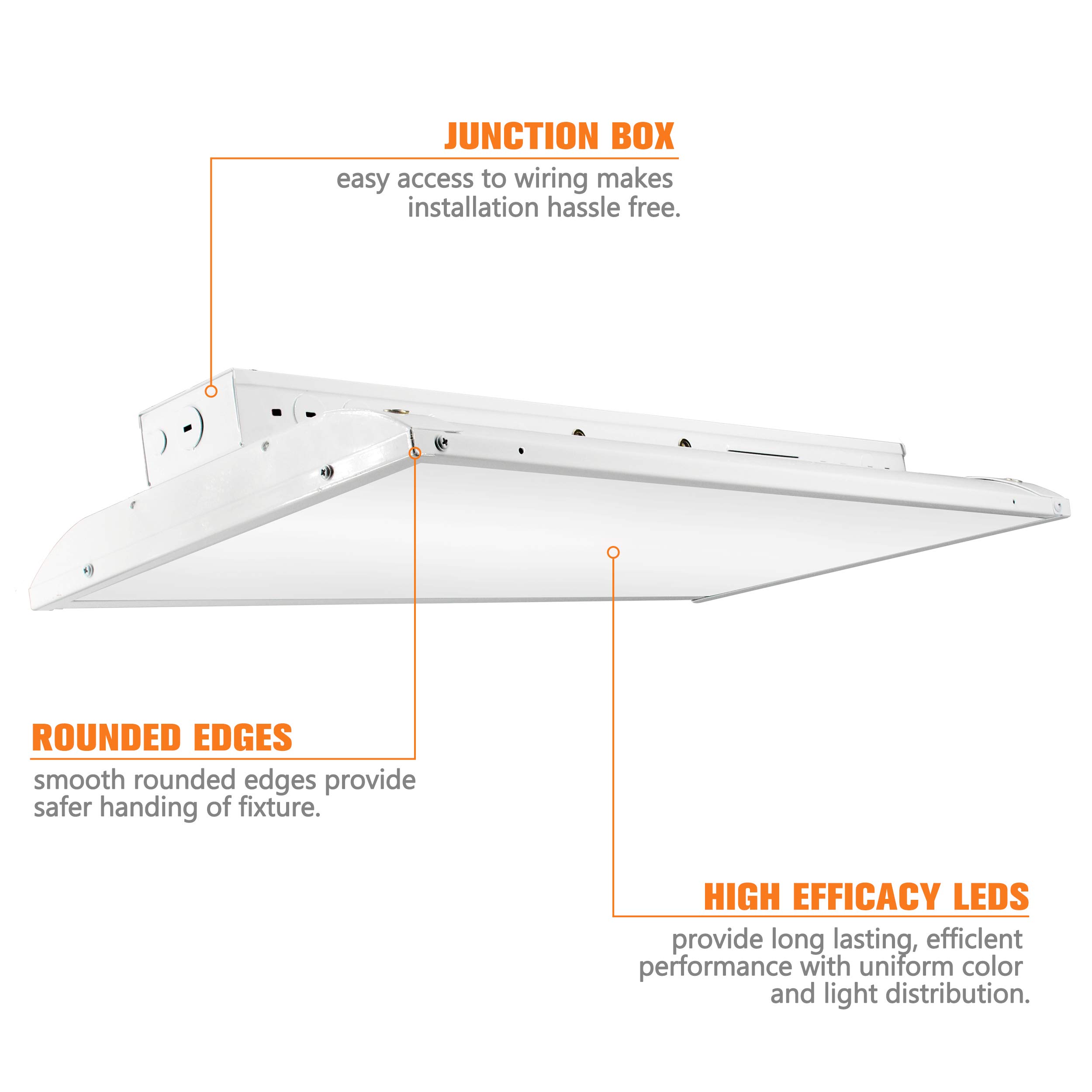 OOOLED 2Pack Linear LED High Bay Light,178W 2FT 0-10V Dimmable [300W-800 Equivalent] 24250lm 5000K Daylight IP44 Industrial Grade Warehouse Hanging Light Workshop Lamp 178W-2Pack