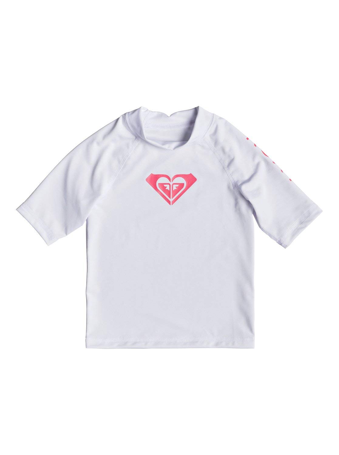 Roxy Girls' Whole Hearted Long Short Sleeve Rashgaurd, Little, Bright White 2020, 2