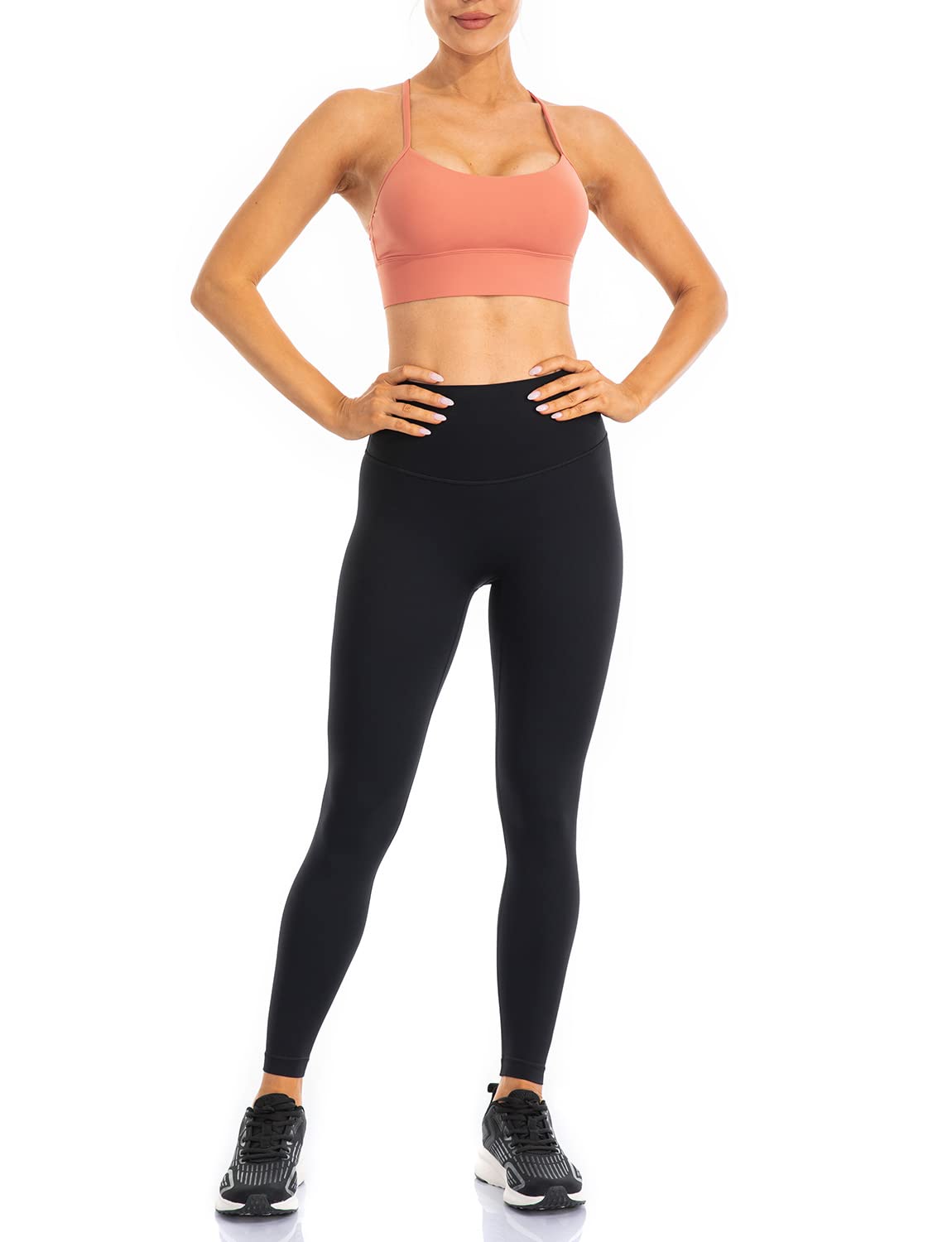 Ukaste Women's Studio Essential Y-Back Sports Bras Spaghetti Strappy Workout Yoga Bra (Black, 4)