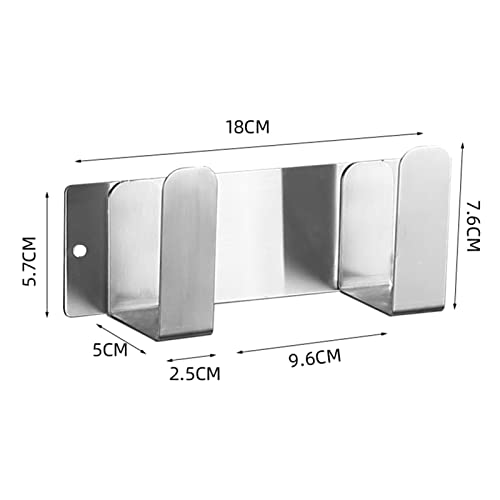 SEYFI Kitchen Shelves,Wall-Mounted Lid Organizer Rack, Stainless Steel Spoon Rest, Pots & Pans Storage Holder, Cutting Boards Stand, Easy to Install/Silver