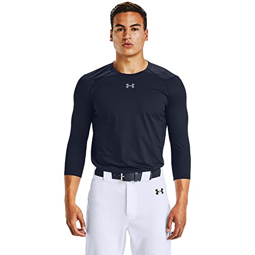 Under Armour Men's IsoChill 3/4 Sleeve Shirt, (410) Midnight Navy / / Baseball Gray, X-Large