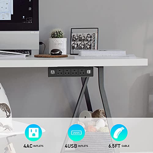 Under Desk Power Strip 4 AC 4 USB-A & 5 AC 4 USB-A