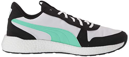 Puma Men's NRGY Neko Sneaker, Black White-Green Glimmer, 7 M US
