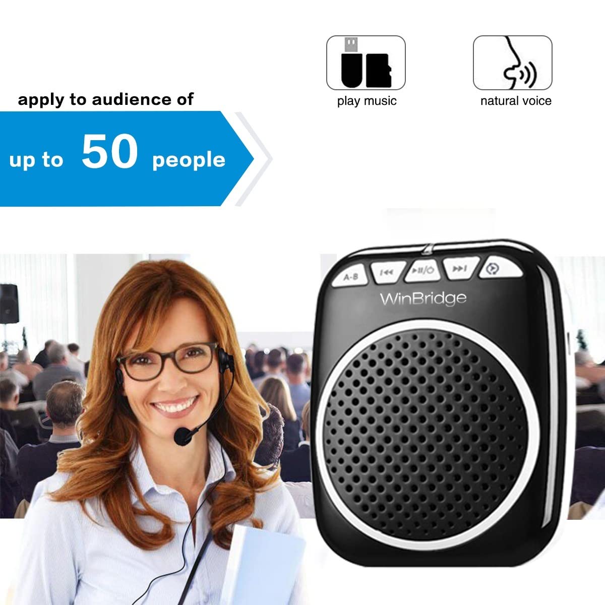 WinBridge voice amplifier and lapel microphone bundle