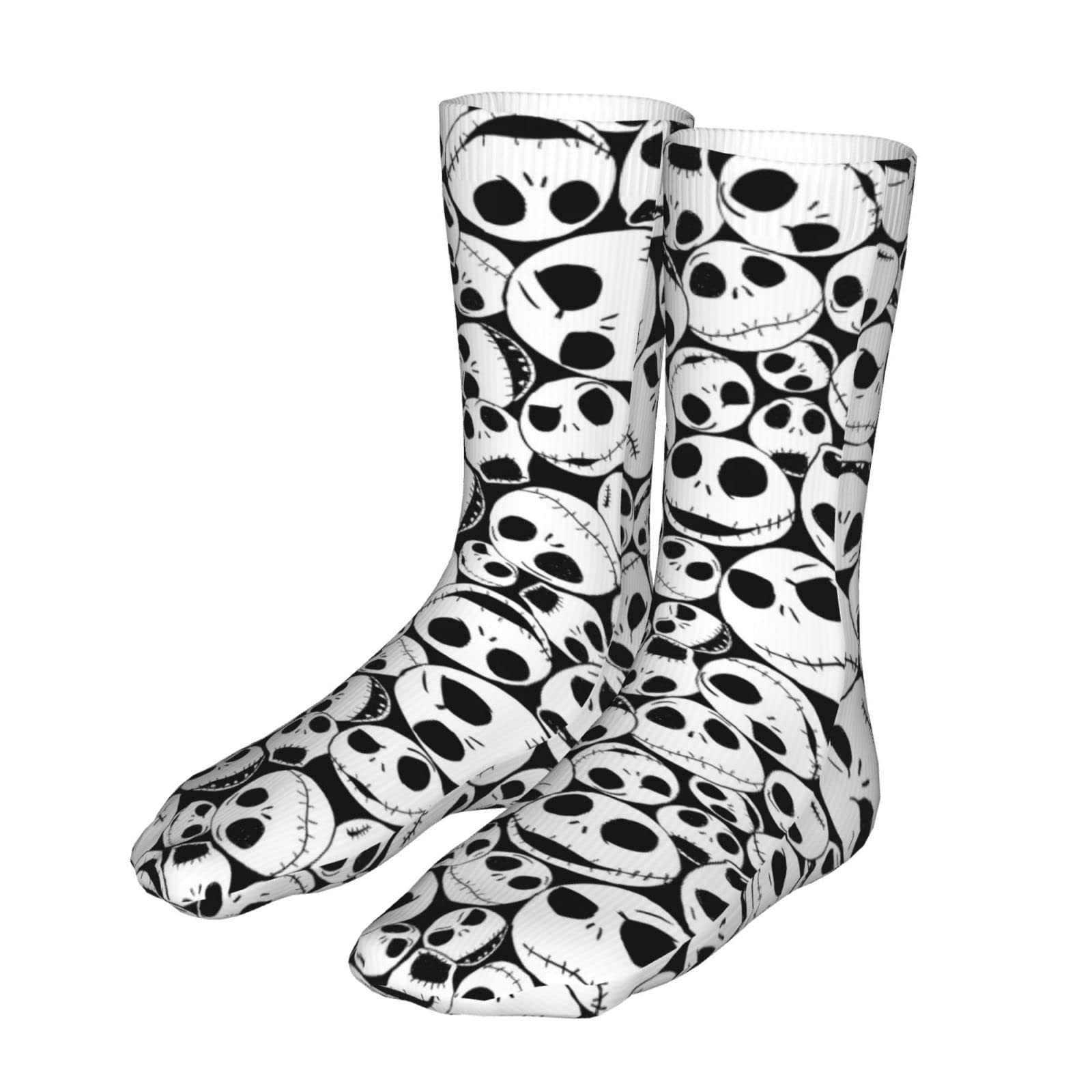Obund Jack-Skellington Socks Halloween Socks Long Socks Funny Novelty Crew Socks Gifts For Men And Women