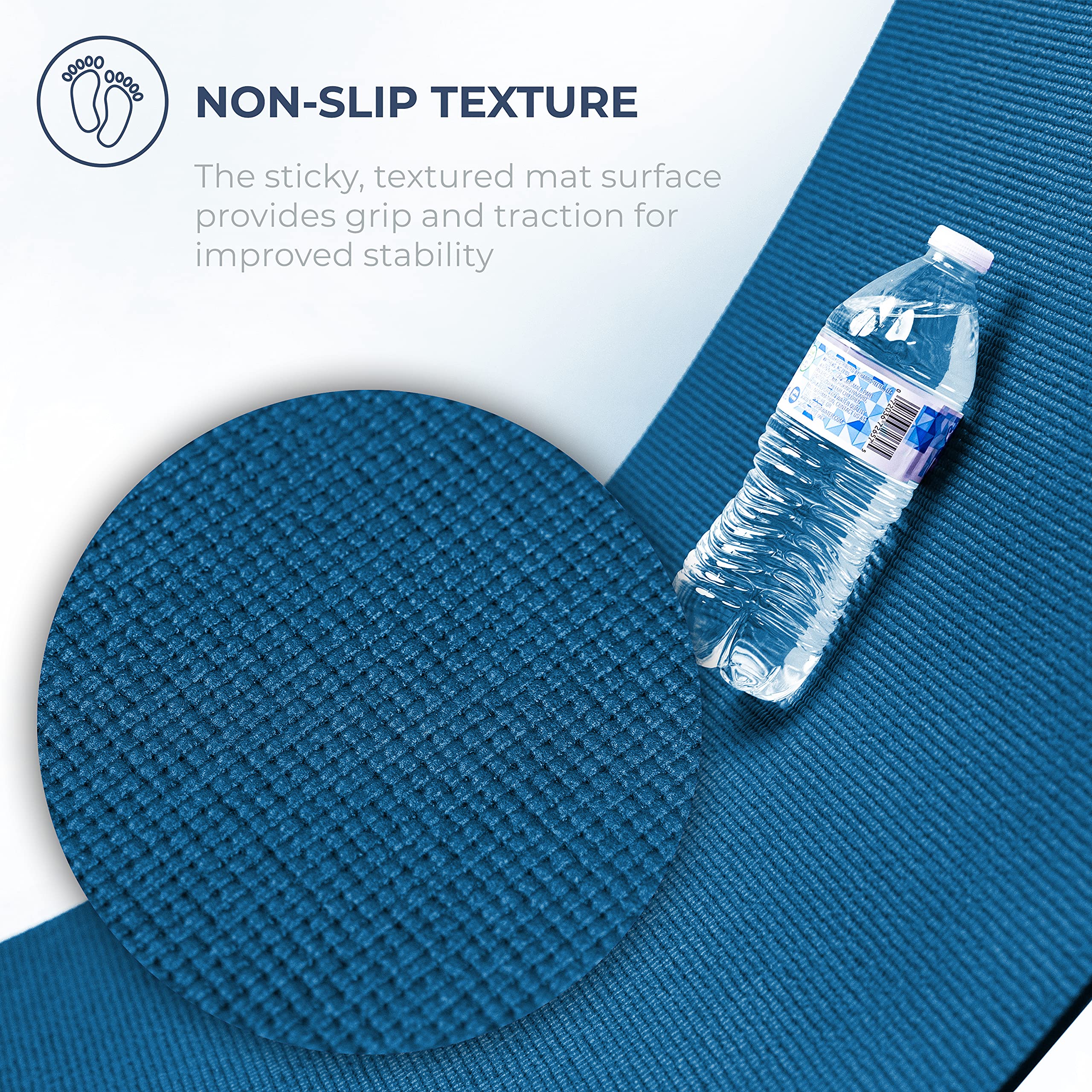Sunshine Yoga Summit Yoga Mats, 74 by 26 Inches, 6mm Thick, Flake-Resistant, Non-Slip Bulk Fitness Mats for Workout, Extra Long and Wide Mats for Schools and Studios, 6 Pack, Oceanside