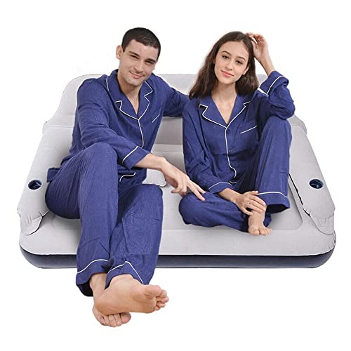 Tialoer King Size Inflatable Air Mattress Sofa Bed for Camping with Adjustable Back Sofa(No Air Pump)