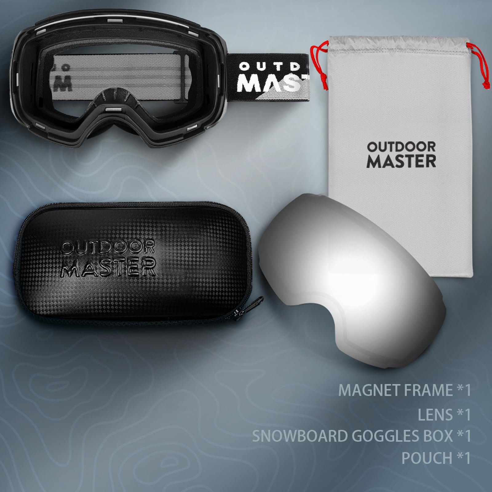 OutdoorMaster Ski Goggles PRO - Frameless, Interchangeable Lens 100% UV400 Protection Snow Goggles for Men & Women (Camo Frame VLT 10% Grey Lens with REVO Silver and Free Protective Case)