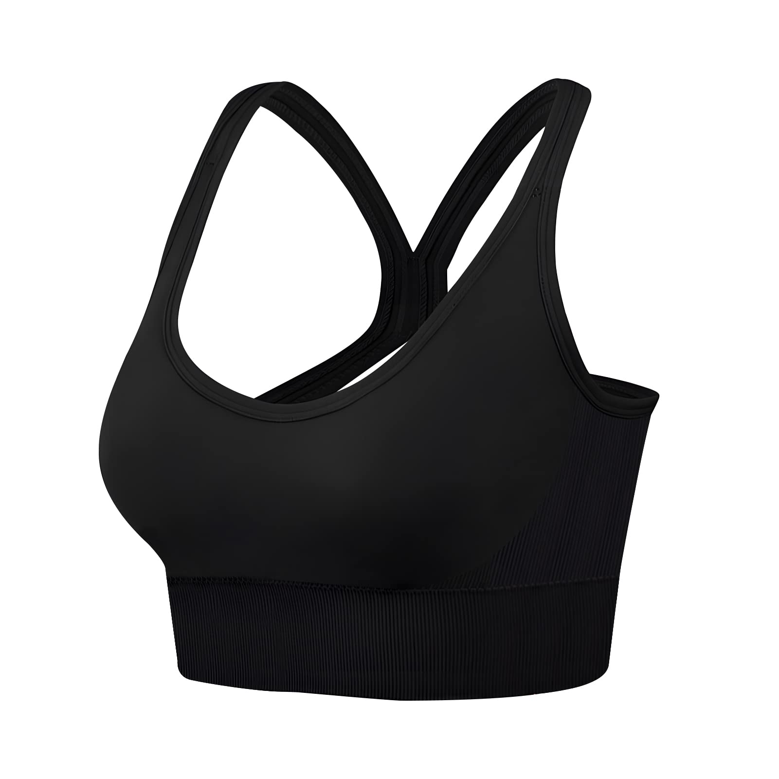 Unaikoo Sport Bras for Women, Soft Padded Breathable Adjustable Seamless Comfort for Running Workout Yoga Bra Black