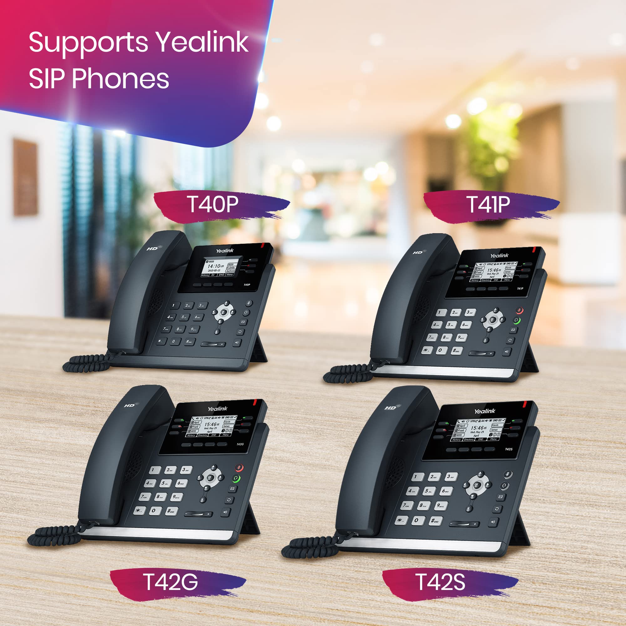 Yealink Wall Mount Bracket (Pack of 10) for Yealink Phones T40P, T41P, T42G, T42S with Global Teck Microfiber Cloth