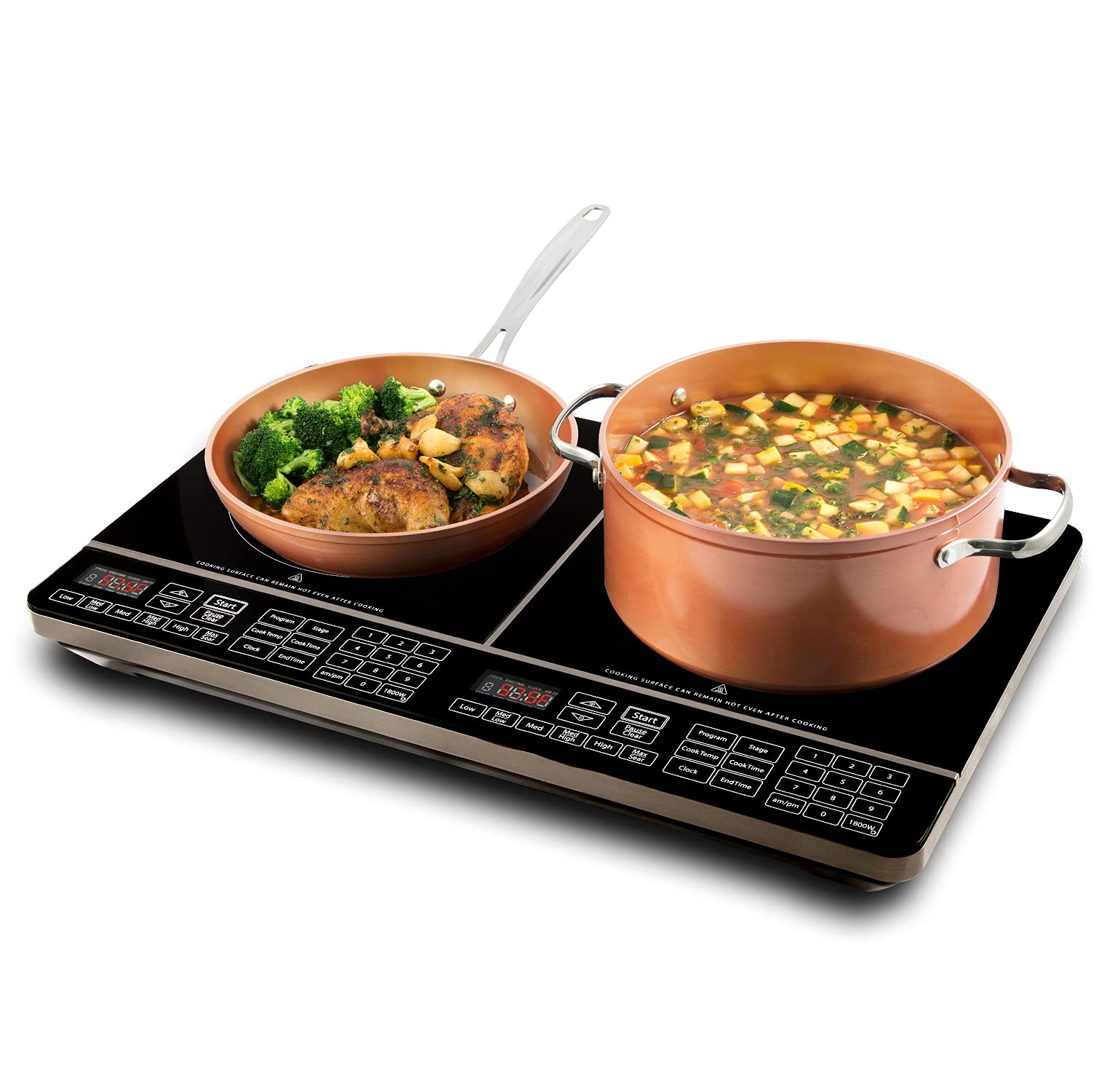 NuWave TODD ENGLISH iQ360 Digital Smart Oven, 20-in-1 Convection Infrared Grill Griddle Combo, 34-Qt Mega Capacity, 1800 Watts & Double Precision Induction Cooktop