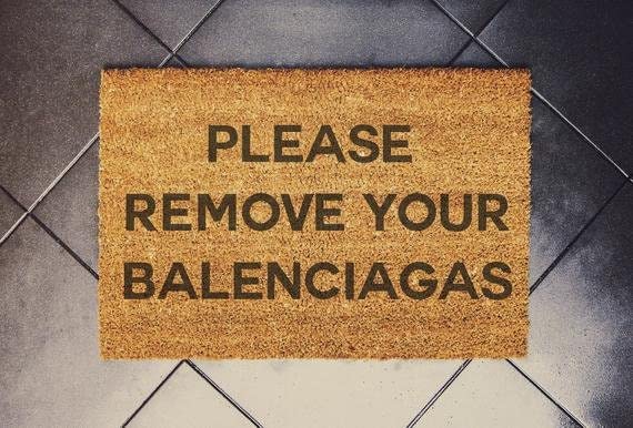 Outory Please Remove Your Balenciagas Doormats, Shoes Doormat, Funny Doormat, Novelty Flannel Floor Mat with Non-Slip Rubber, Wedding Decor Gift 24x16 Inch
