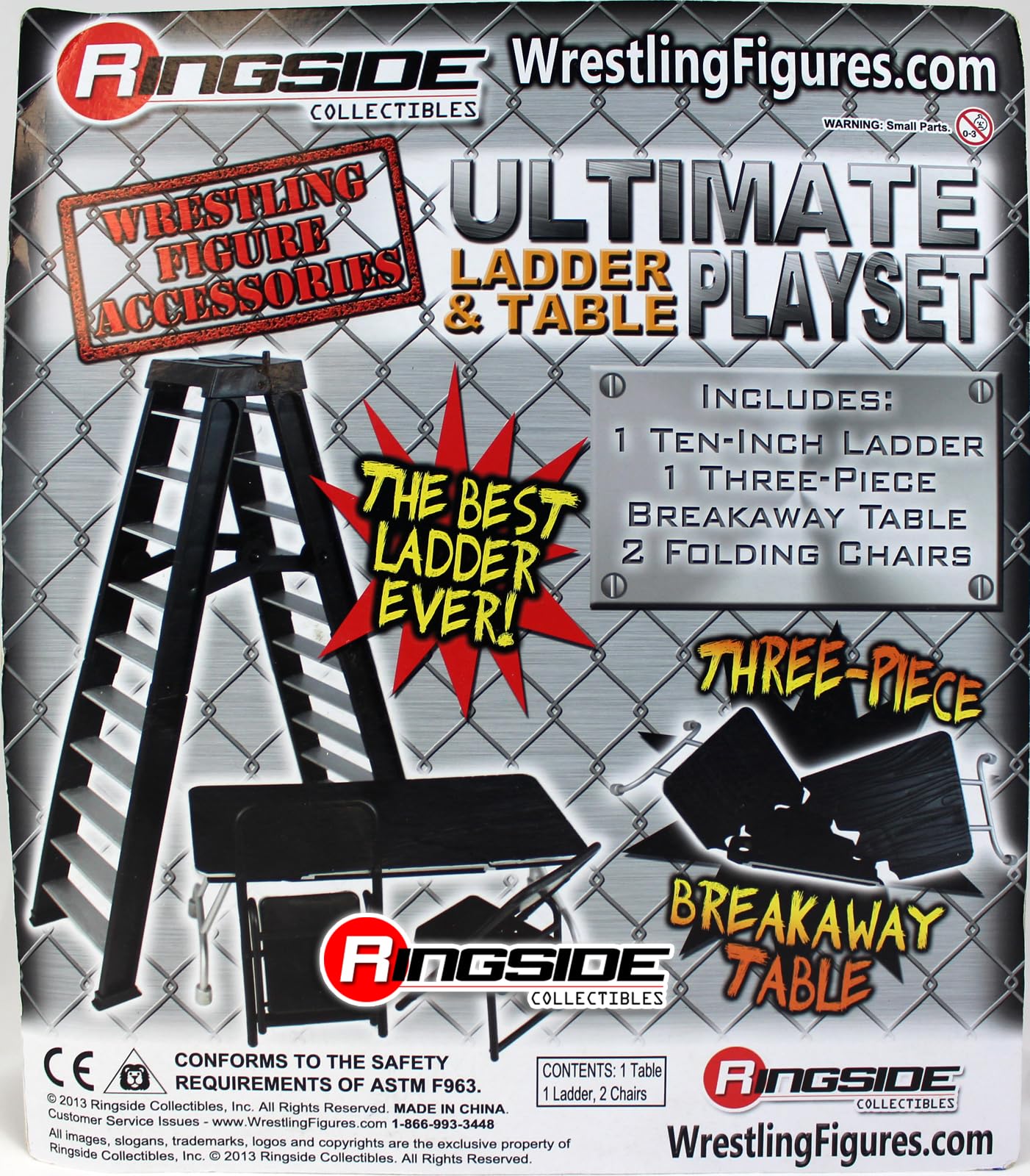 Ultimate Ladder & Table Playset (Black) - Ringside Exclusive Wrestling Action Figure Accessories
