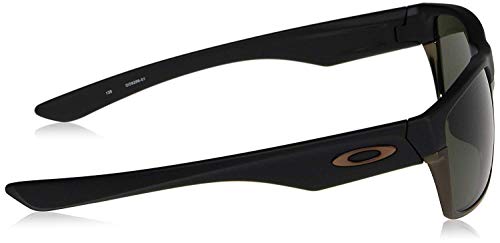 Oakley Men's OO9256 TwoFace Low Bridge Fit Rectangular Sunglasses, Matte Black/Dark Grey, 60 mm