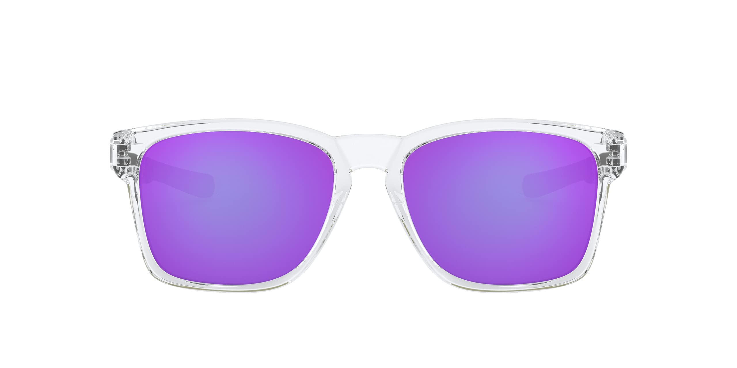 Oakley Men's OO9272 Catalyst Rectangular Sunglasses, Polished Clear/Violet Iridium, 55 mm