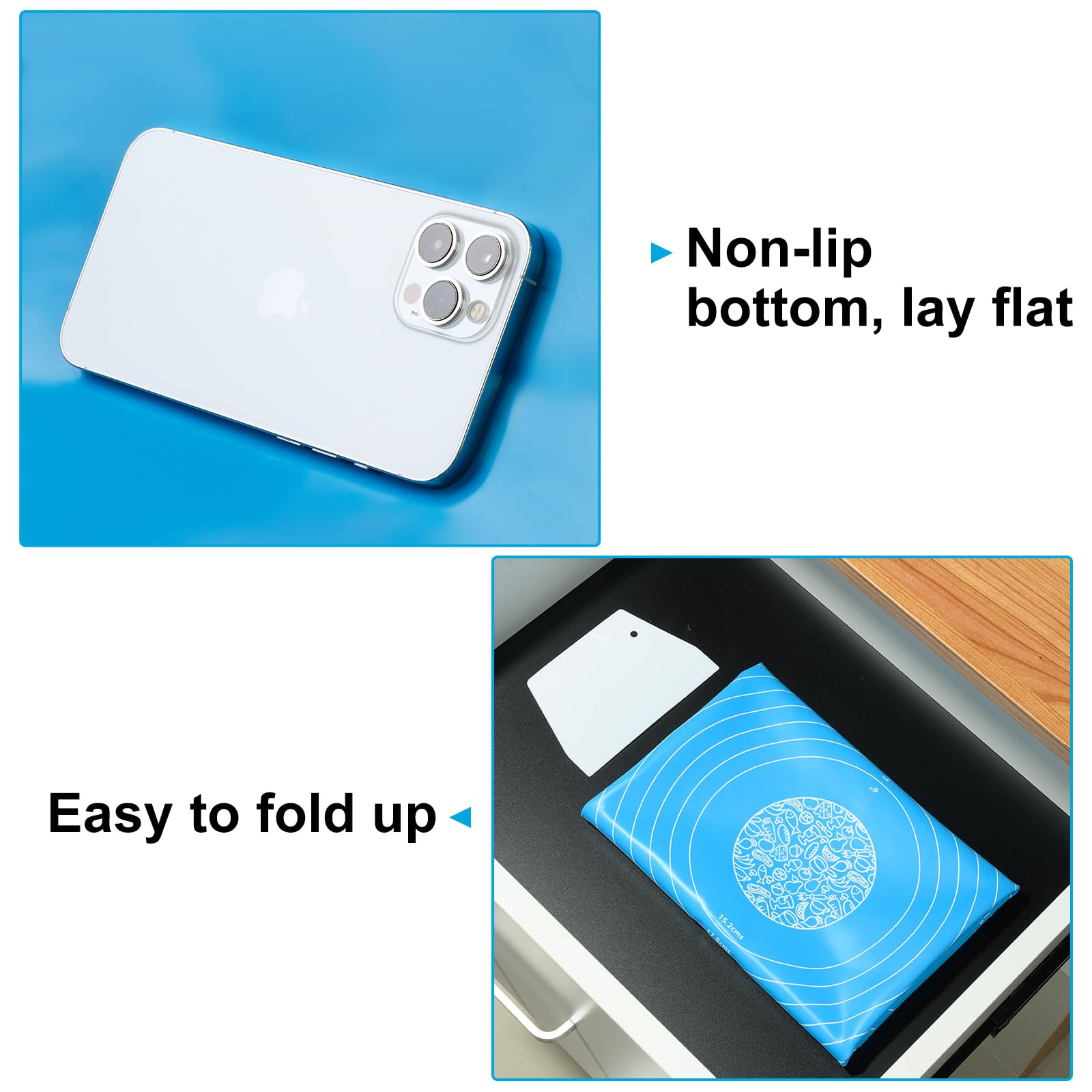 PARACITY Silicone Baking Mat, Pastry Mat with Measurements and Dough Scraper, Non-slip Non Stick Dough Mat, 25*18Inch Baking Supplies/Counter Mat for Kitchen, Fondant/ Pie Crust Mat for Making Pastry