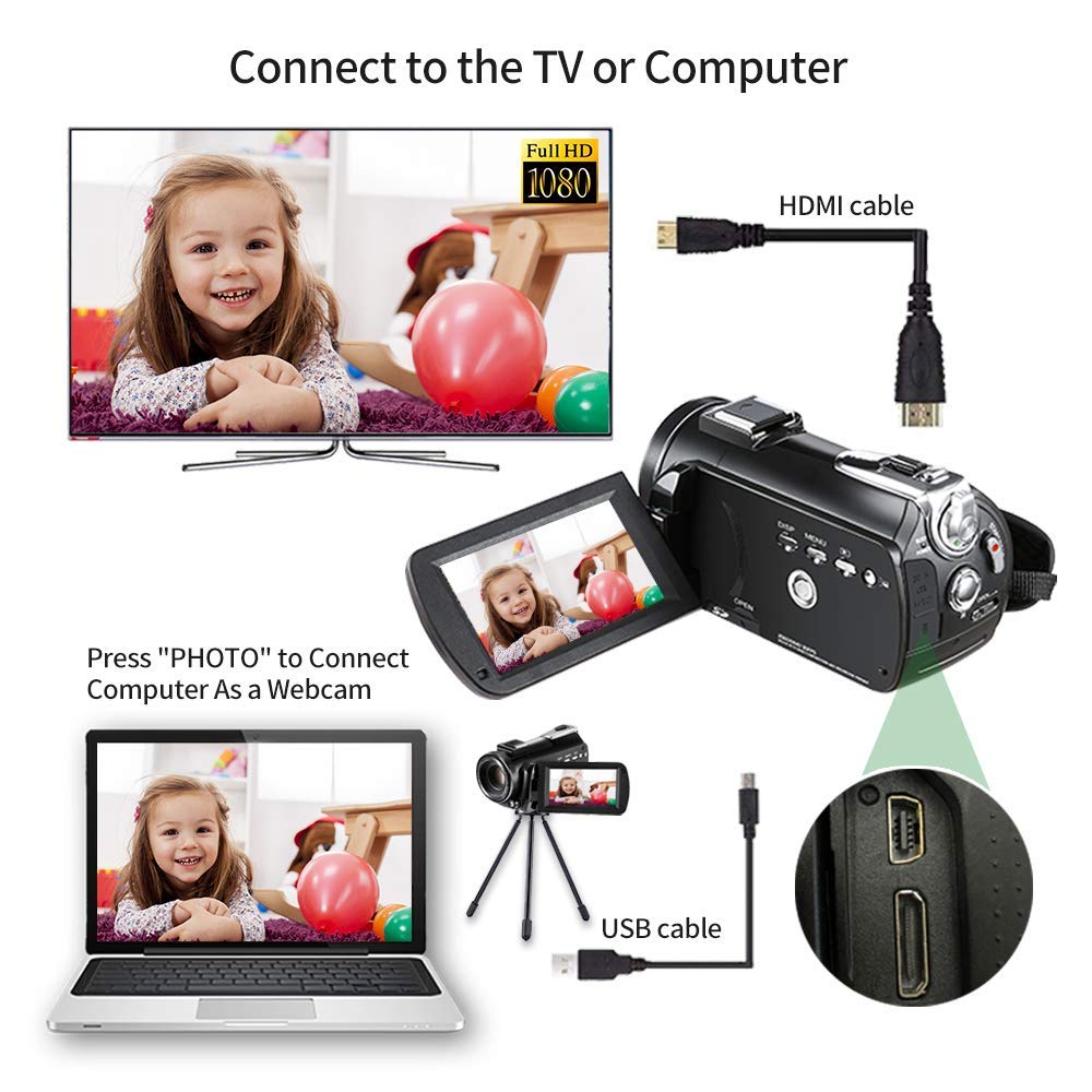 ORDRO 4K Video Camera Camcorder AC5 UHD Camcorder with 12x Optical Zoom 3.1" IPS HD 1080P 60FPS Digital WiFi Vlog Camera Camcorder with Microphone, Video Light, Wide Angle Lens and 64G SD Card