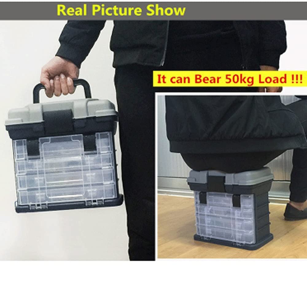 UXZDX CUJUX Outdoor Fishing Tackle Box Storage Box Tool Bait Storage Box with Fish Handle Large Box Capacity