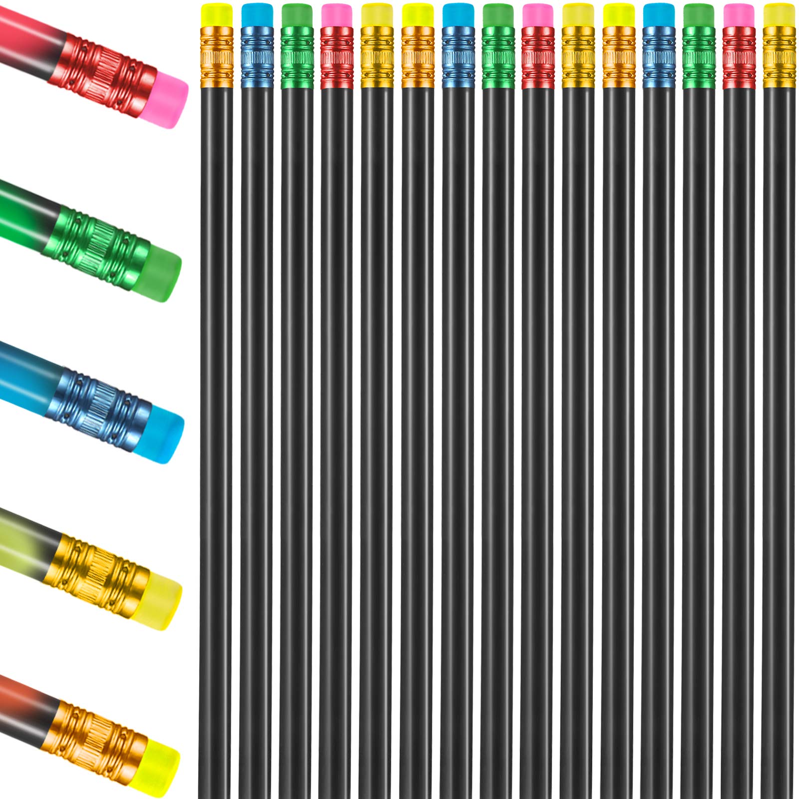 Outus 15 Pieces Color Changing Mood Pencil for Kids 2B Changing Fun Pencil Assorted Color Thermochromic Pencils with Eraser for Students Christmas Valentine Birthday Pencils Party Favors