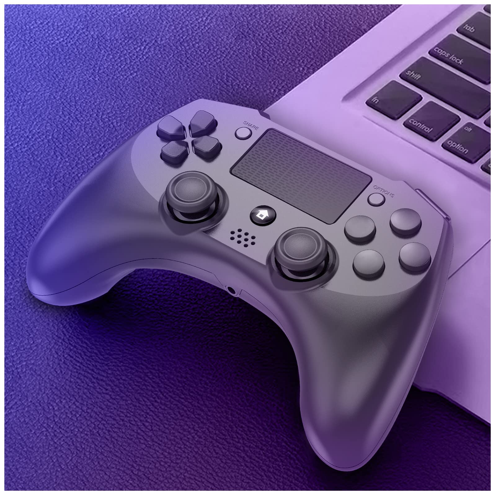 ZFY Wireless Controller Compatible with PS4/Slim/Pro/PC with 6-Axis Motion Sensor, PS4 Controller for Kids and Adults Black