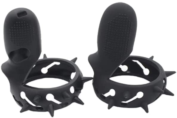 Silicone Protective Cover Touch Controller Grip Cover Skin with Knuckle Straps for Quest1/Rift S (Black)