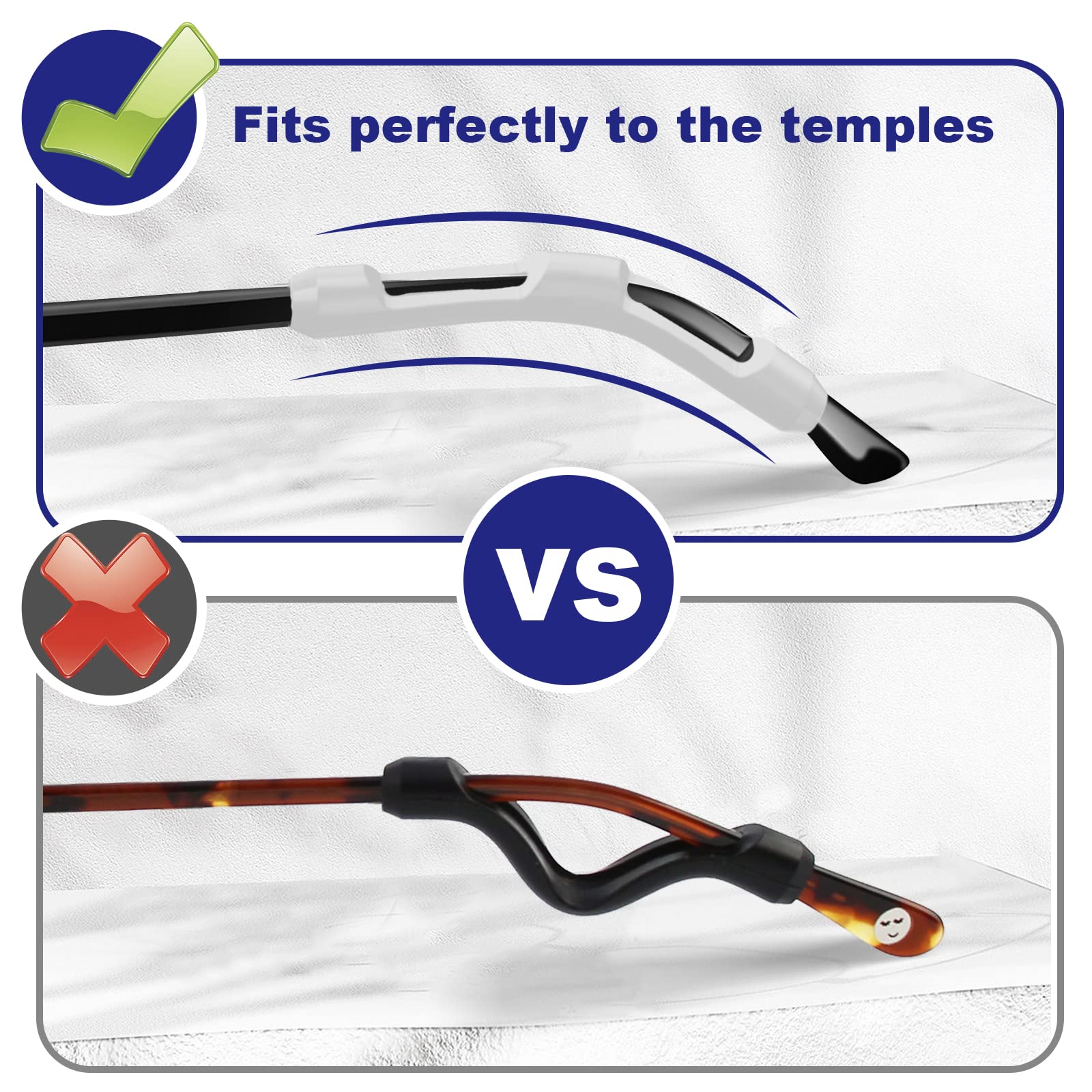 SMARTTOP Eyeglass Ear Grips Sleeve 8Pairs Upgrade anti-slip Silicone Eyeglasses Temple Tips Sleeve Retainer Glasses Ear hooks