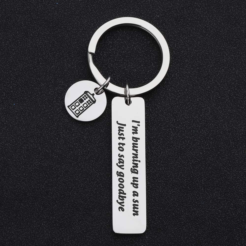 Police Box Charm Jewelry I’m Burning Up a Sun Just to Say Goodbye Keychain (Burning Up a Sun)