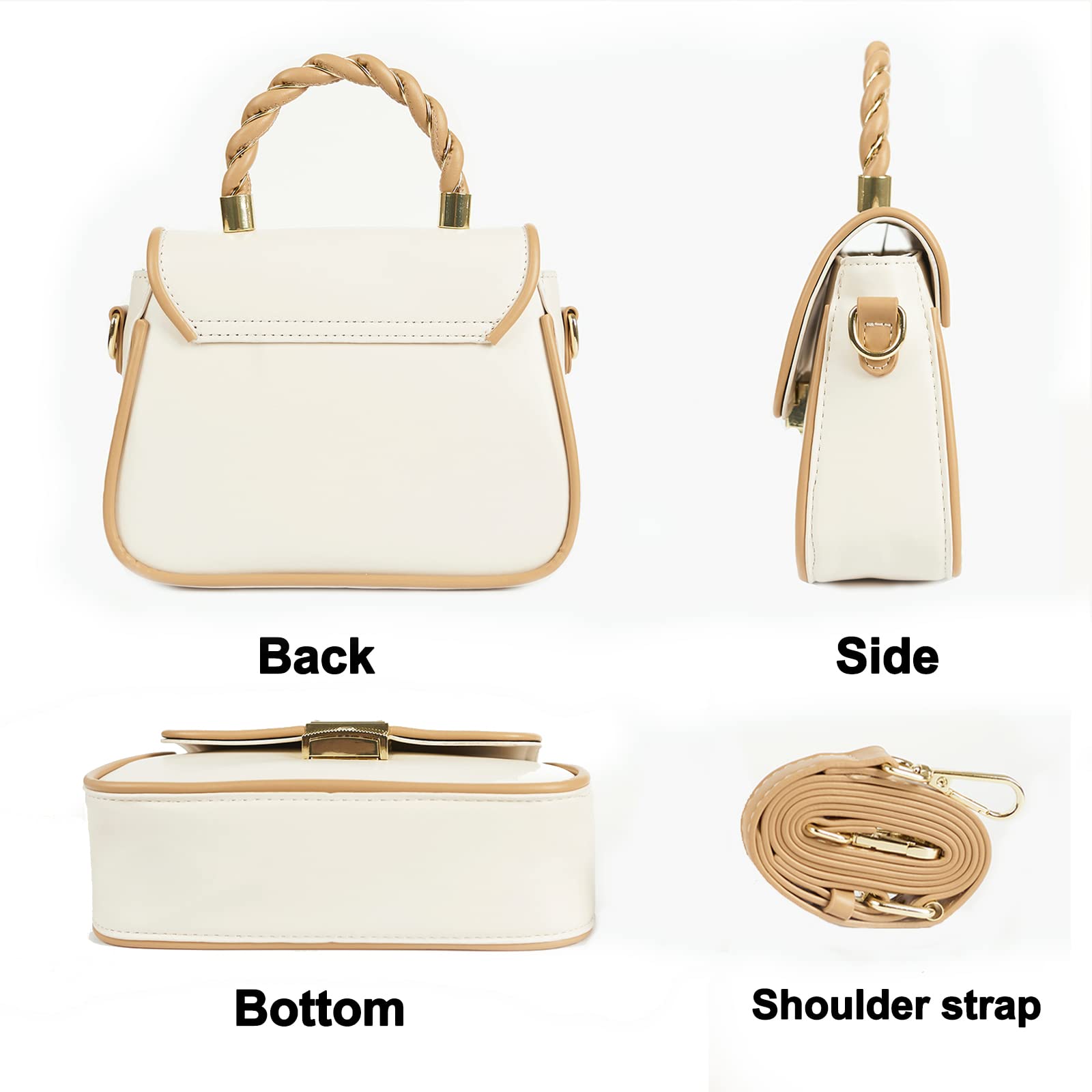 VODIU Women's Handbag Tote With Top-handle Zipper Closure for Women Shoulder Crossbody Bags Mini Flap Square