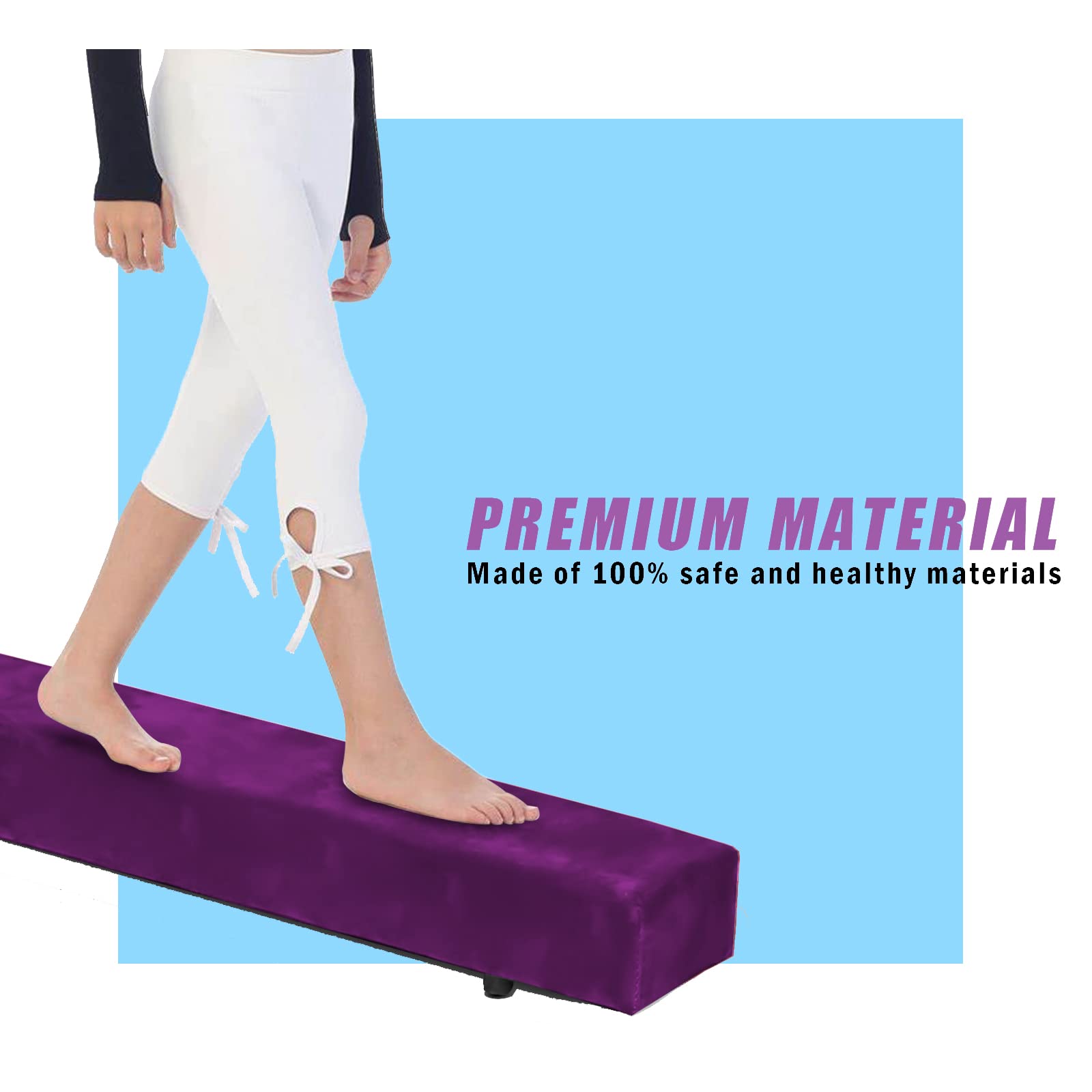 UMIKOOL DIRECT Folding Balance Beam 8FT, Floor Gymnastics Equipment for Gymnast Kids Adults, Non Slip Rubber Base, Professional Gymnastics Beam for Home Training