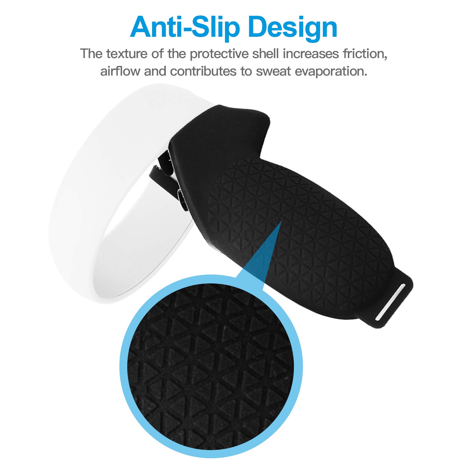 NexiGo Controller Cover with Strip & Lens Cover Set for Oculus Quest 2 Black