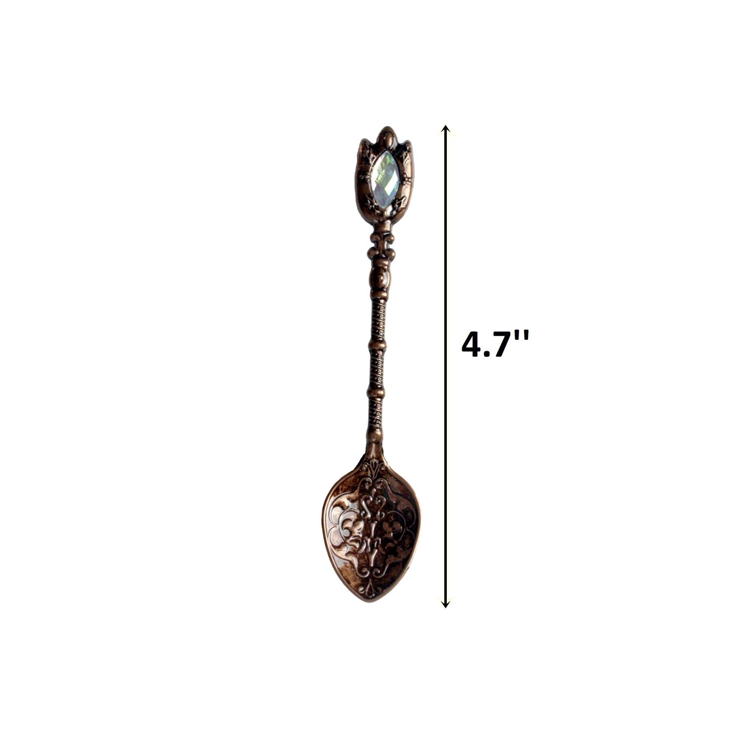Turkish Coffee Pot and Copper Spoon Set - 9 Oz Thick 2mm Antique Copper Looking - Stove top Coffee Maker Cezve with Copper Handle & Copper Spoon - for 3 People