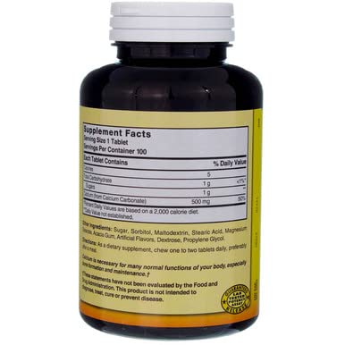 Nature's Blend Calcium Chewable Bavarian Cream 500 mg 100 Tabs