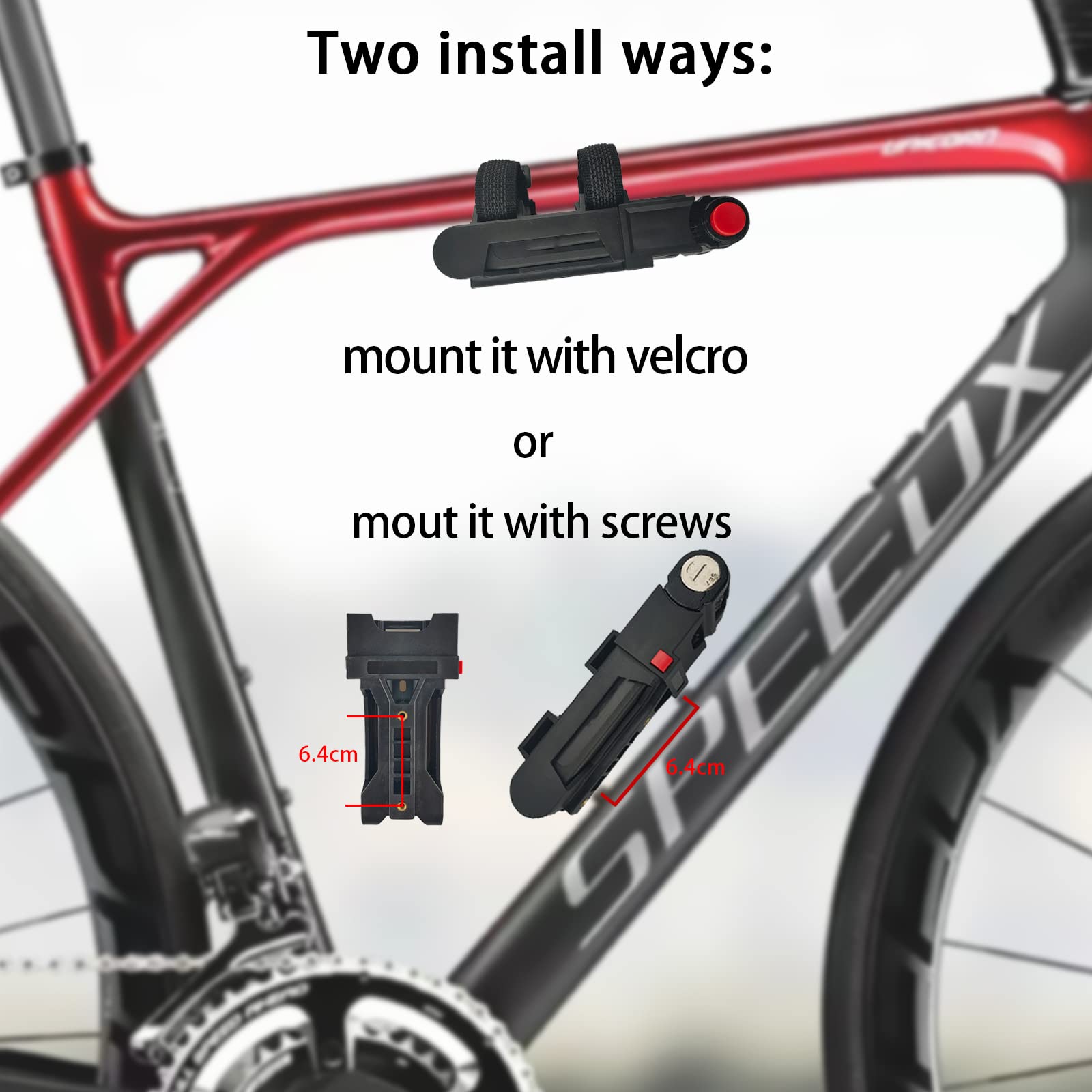 VOSNYA 32in Folding Bike Coded Lock - 8mm Thickness Heavy Duty and Sturdy Stainless Steel with ABS Cover