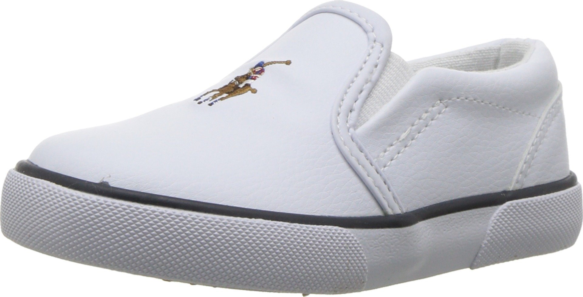Polo Ralph Lauren Kids Boy's BAL Harbour II Shoe, White Tumbled, 5 Medium US Toddler