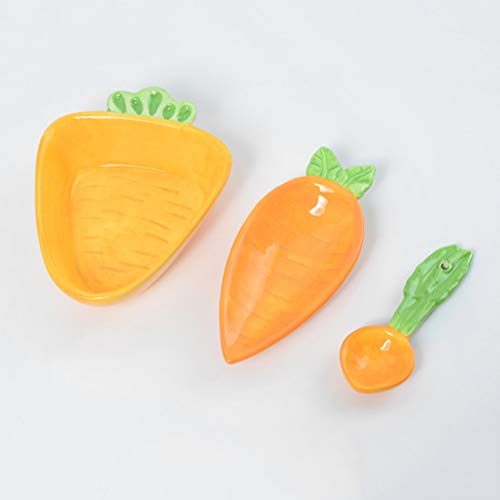 UPKOCH Veggie Platter 2pcs Ceramic Carrot Shape Dishes Dipping Bowls Appetizer Plates Sauce Platter Dinnerware Kids Cutlery