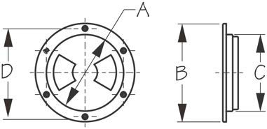 Sea-Lect Designs 4" Quarter-Turn Deck Plate w/Internal Collar