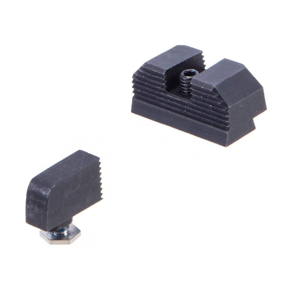 Night Fision Costa Ludus Night Sight Set Compatible with Glock 17/19/22-28/31-35/37-41/45/48 - Yellow Front Ring, Rear Sight with Horizontal Tritium Bar
