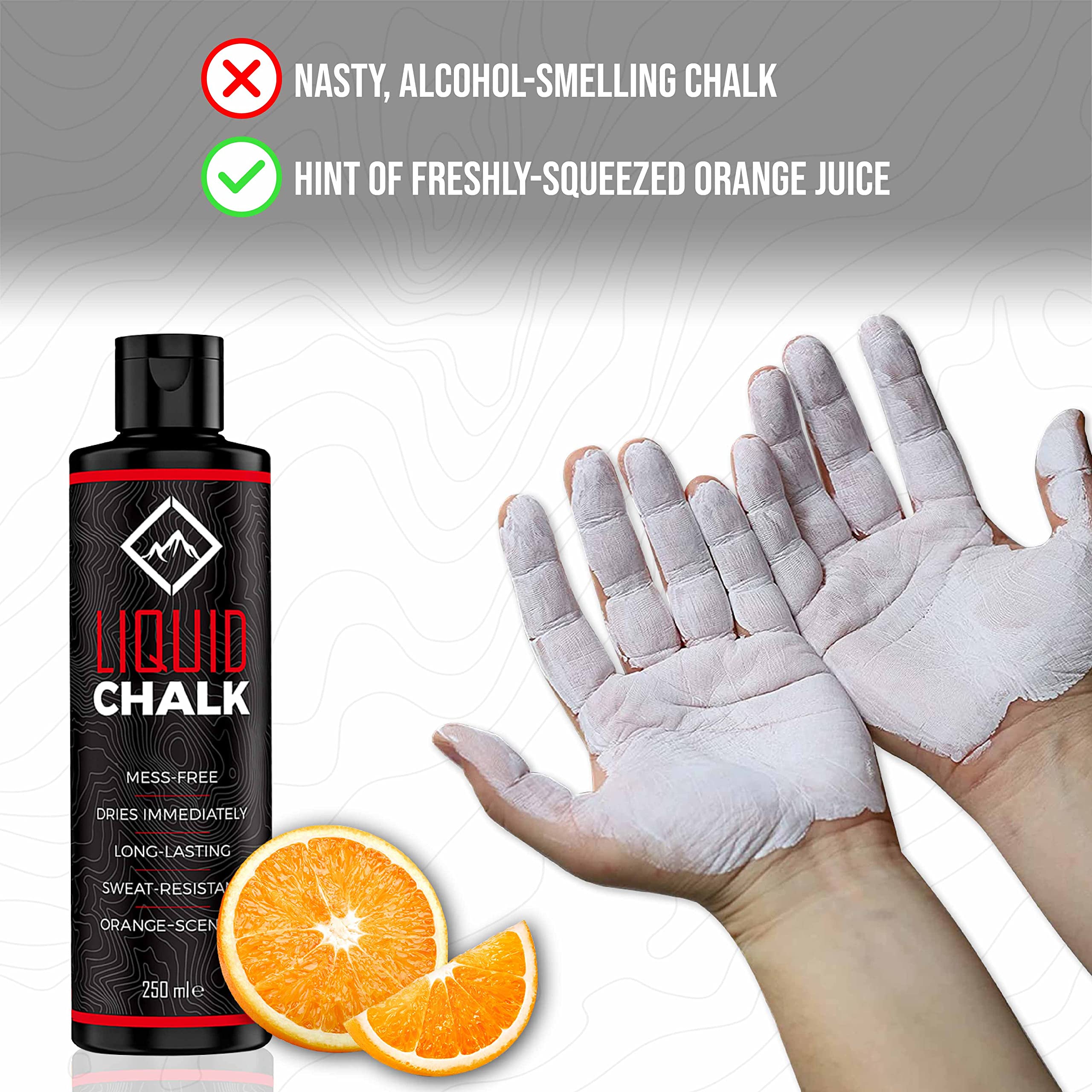 SURVIVOR 250ML Liquid Chalk β Gym Chalk for Weightlifting, Rock Climbing, Bouldering, Gymnastics, Pole Grip, & More - Lifting Chalk & Climbing Chalk for Dry Hands - Liquid Grip Hand Chalk for Lifting
