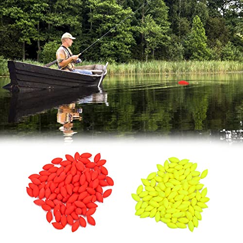 Yeuipea Fishing Lures Baits Floats Beads, 100pcs Fishing Strike Indicator Fishing Lures Baits Floats Beads Fishing Tool Accessory(Yellow)