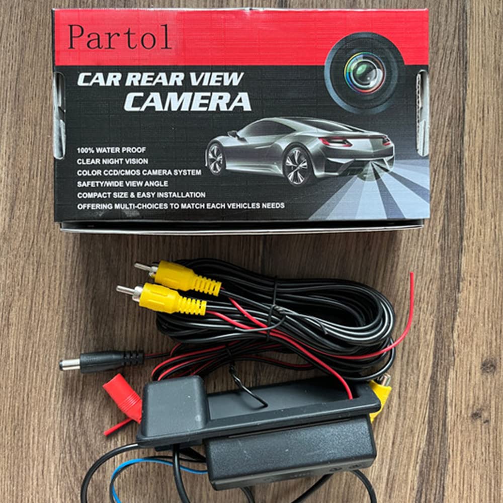 Partol Tailgate Rear View Backup Camera for Dodge Ram 1500 Pickup 2009-2017 for Dodge Ram 2500 3500 Pickup 2010-2017, Tail Gate Handle Camera Reverse Rear View Cam