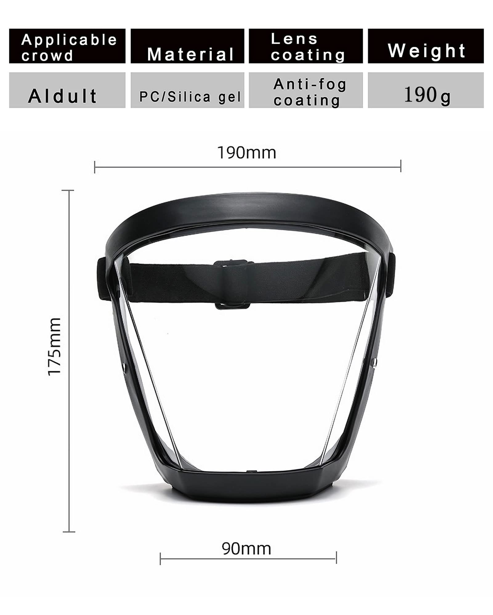 SANQEEMU Full Face Mask Shield,Clear Anti-Fog Full Face Shield,Plastic Facemask Safety Protective for Work,Grinding,Weed Whacking,Grass Cutting,with Replaceable Filters