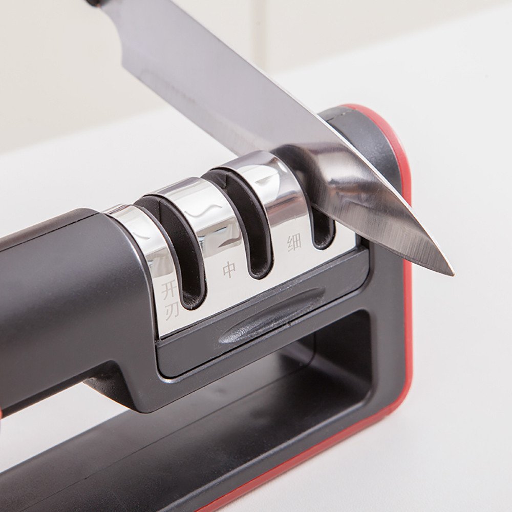 Sharp Edged 3 Stage Knife Sharpener,Tweippy Fast Sharpening Stone Kitchen Knife Sharpener Tool Whetstone