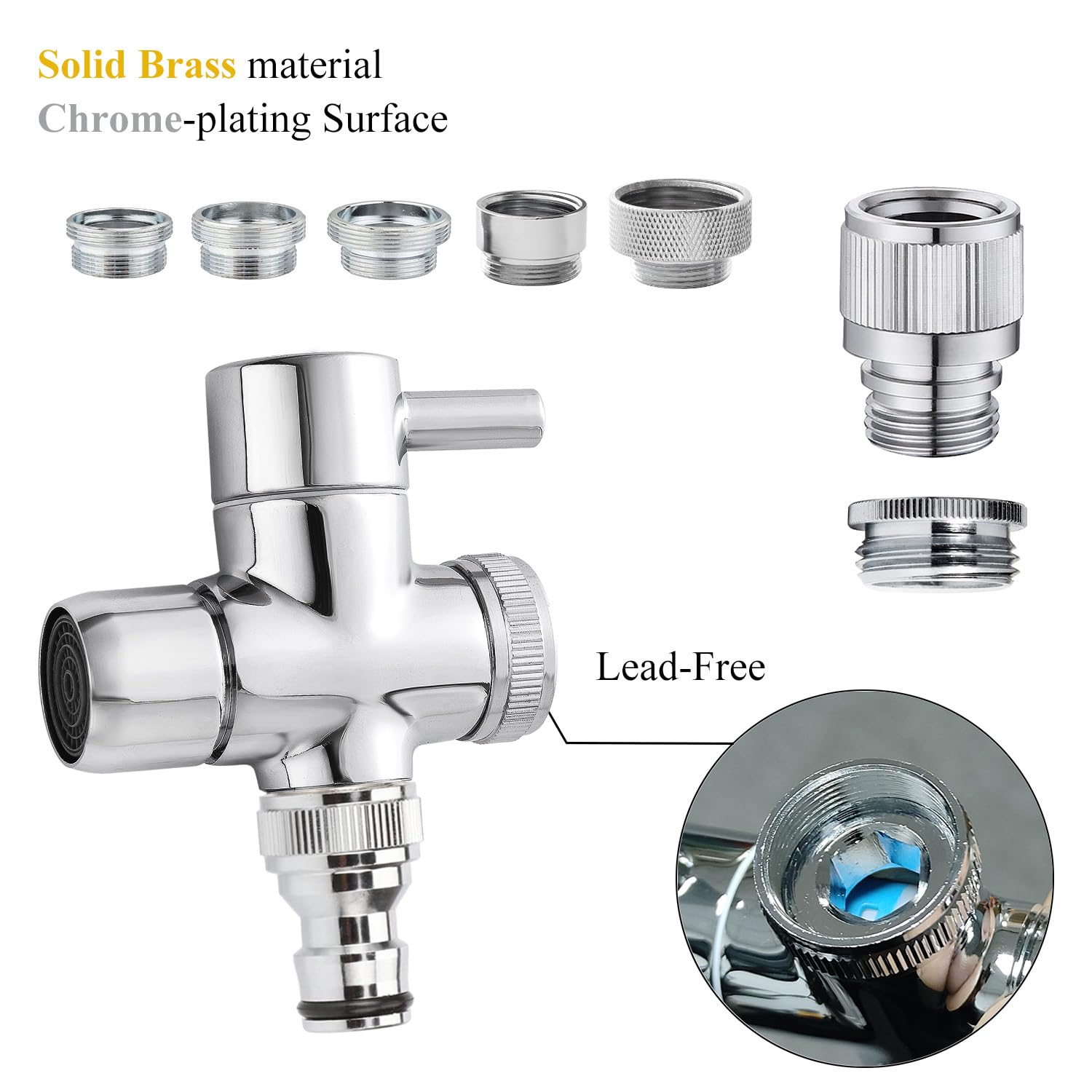 Sneatup Faucet Aerator to Garden Hose Diverter (5 adapters + Quick Connector)