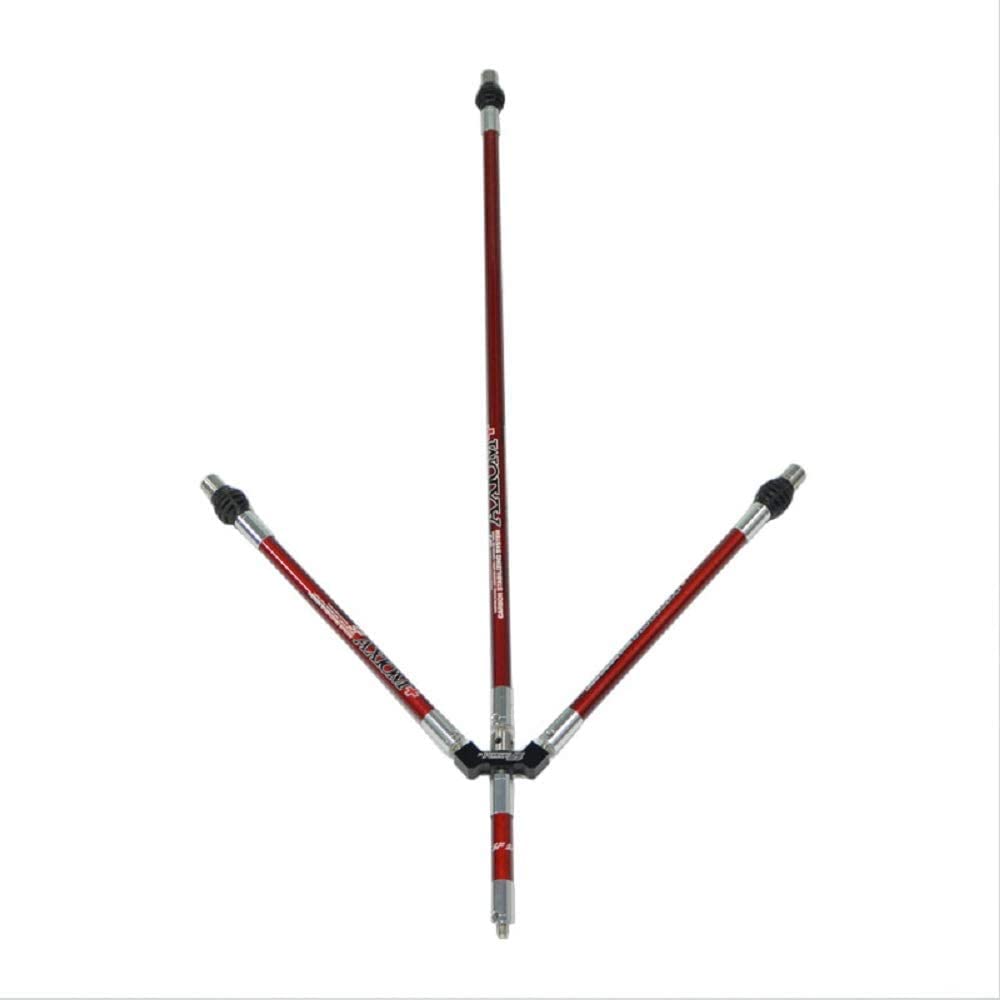 SHARROW Archery Balance Bar Stabilizer Set Carbon Fiber Bow Stabilizer Pole Rod for Recurve Bow and Compound Bow (red)