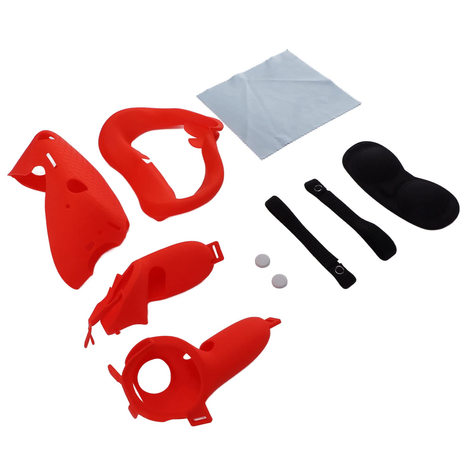 VR Glasses Cover, VR Glasses Silicone Hollow Design Breathable Environmentally Friendly Gel for Oculus 2(red)